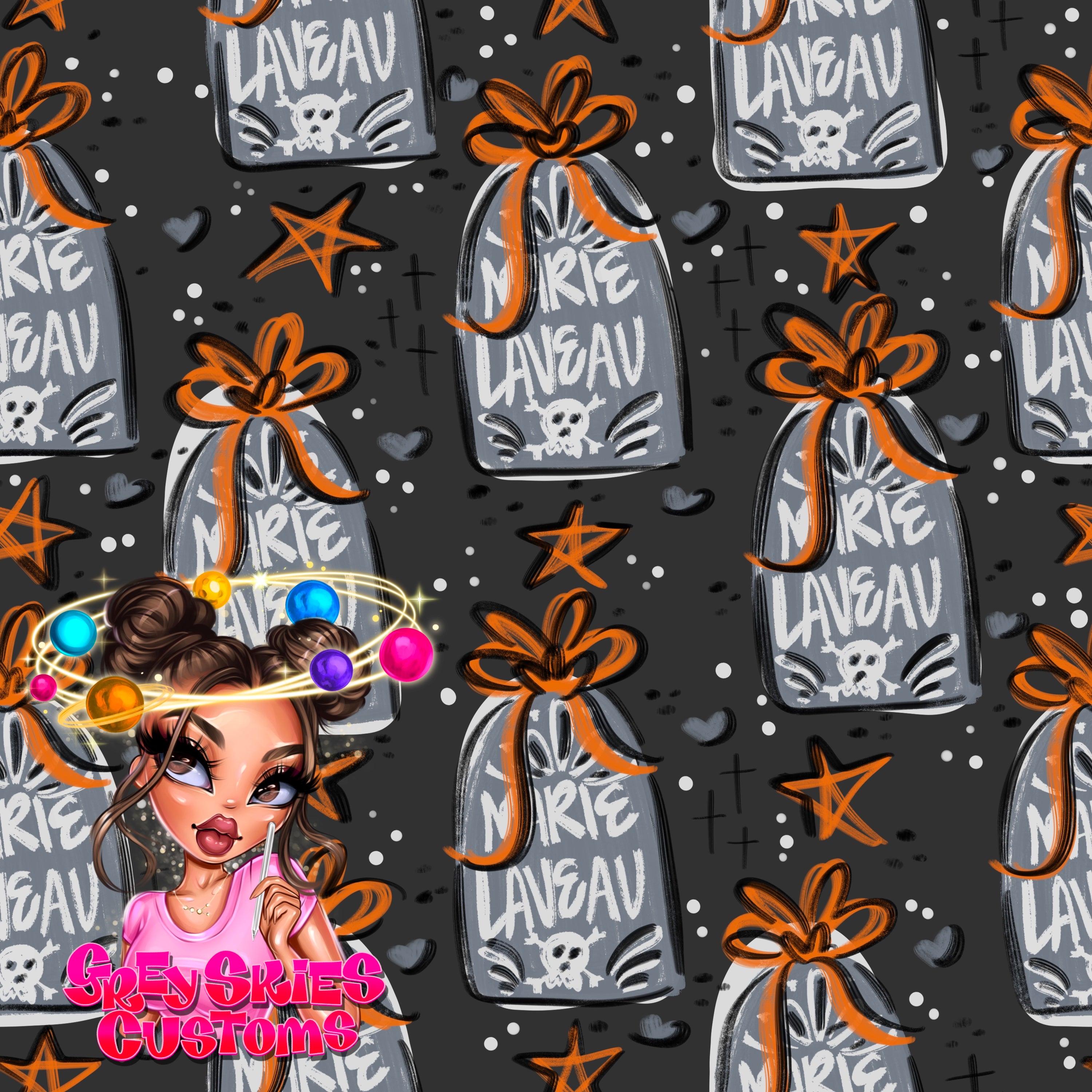 Laveau Doodle- Grey 🪦 – Grey Skies Custom Graphics