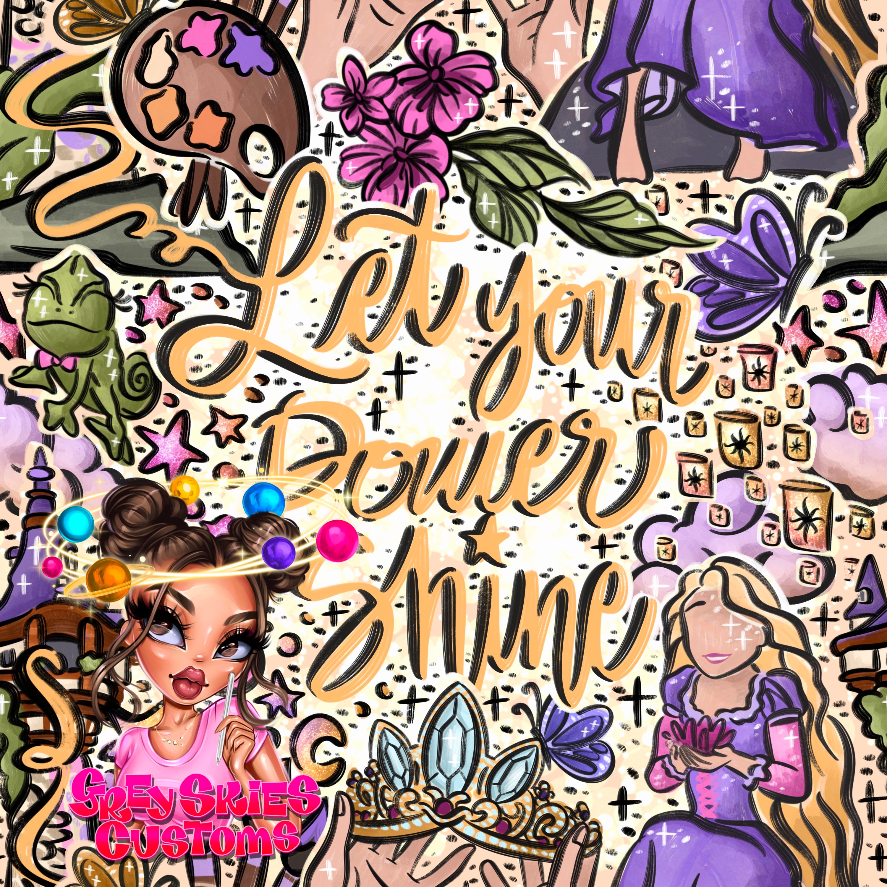 LIMITED Let Your Power Shine Doodle – Grey Skies Custom Graphics